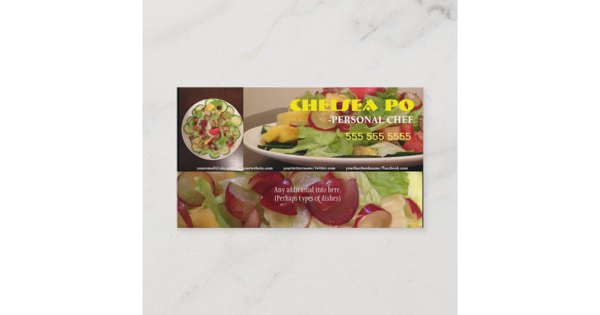 Professional Personal Chef Business Card | Zazzle