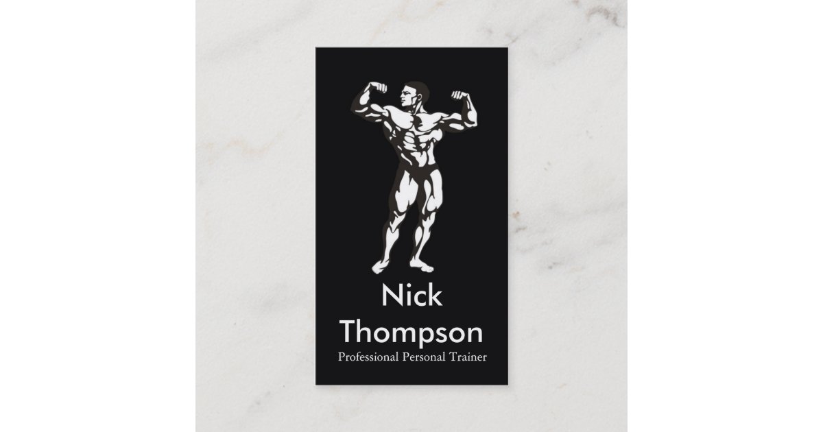 Professional Personal Trainer / Bodybuilder Card | Zazzle