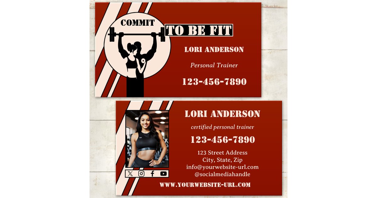 Professional Personal Trainer Fitness Instructor Business Card | Zazzle