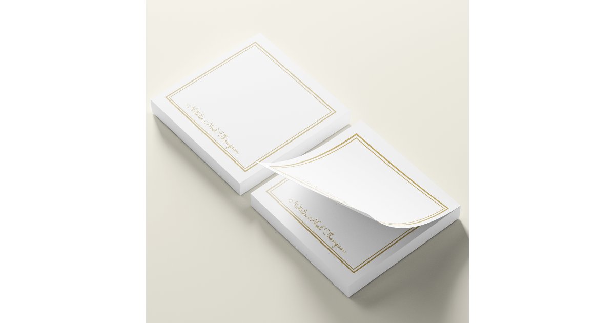 Professional Personalized Monogram Name Gold Post-it Notes | Zazzle