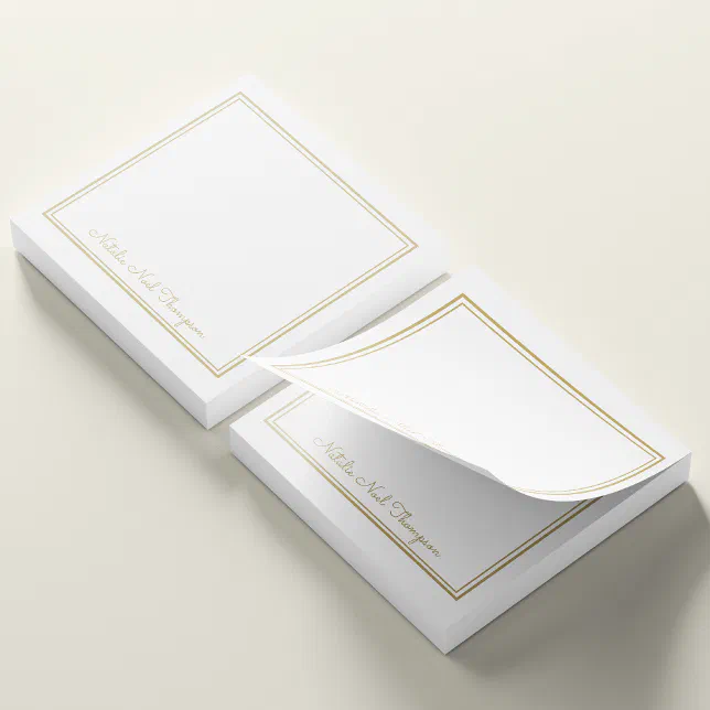 Professional Personalized Monogram Name Gold Post-it Notes | Zazzle