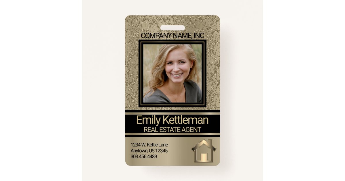 Professional Photo Badge - Gold | Zazzle