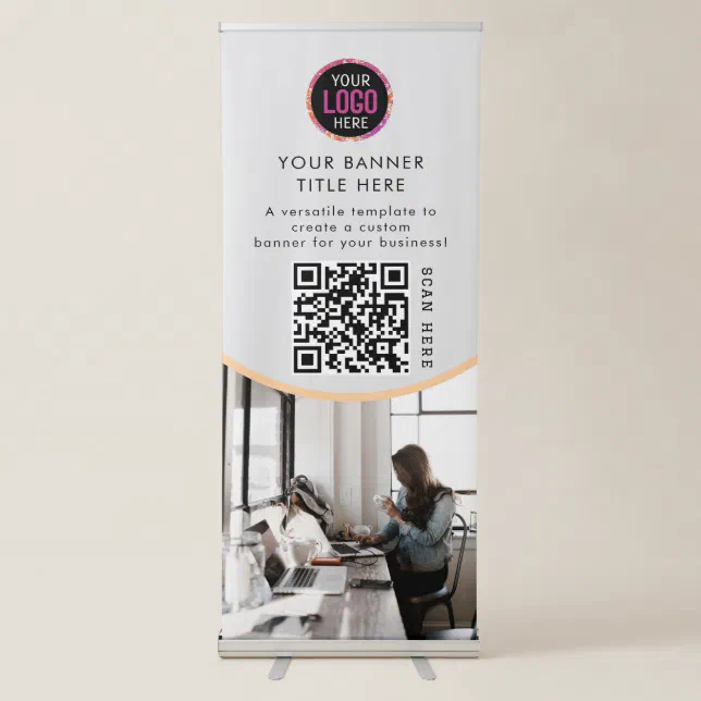 Professional Photo Business Logo Retractable Banner | Zazzle