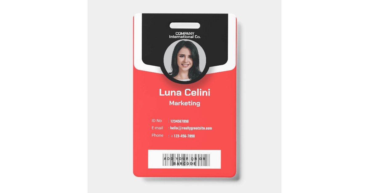 Professional Photo ID Badge - Customize with Logo | Zazzle