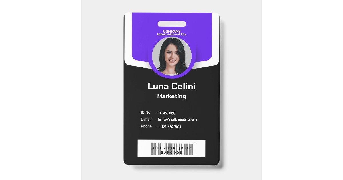 Professional Photo ID Badge - Customize with Logo | Zazzle