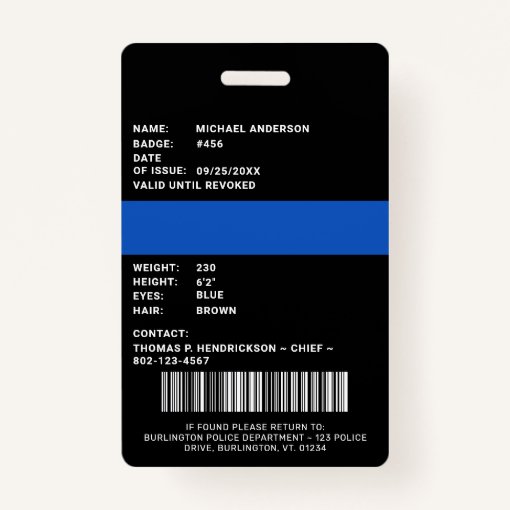Professional Photo Law Enforcement Police ID Card Badge | Zazzle