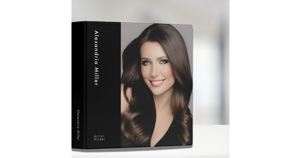 Professional Photo Portfolio Model Actor 3 Ring Binder | Zazzle