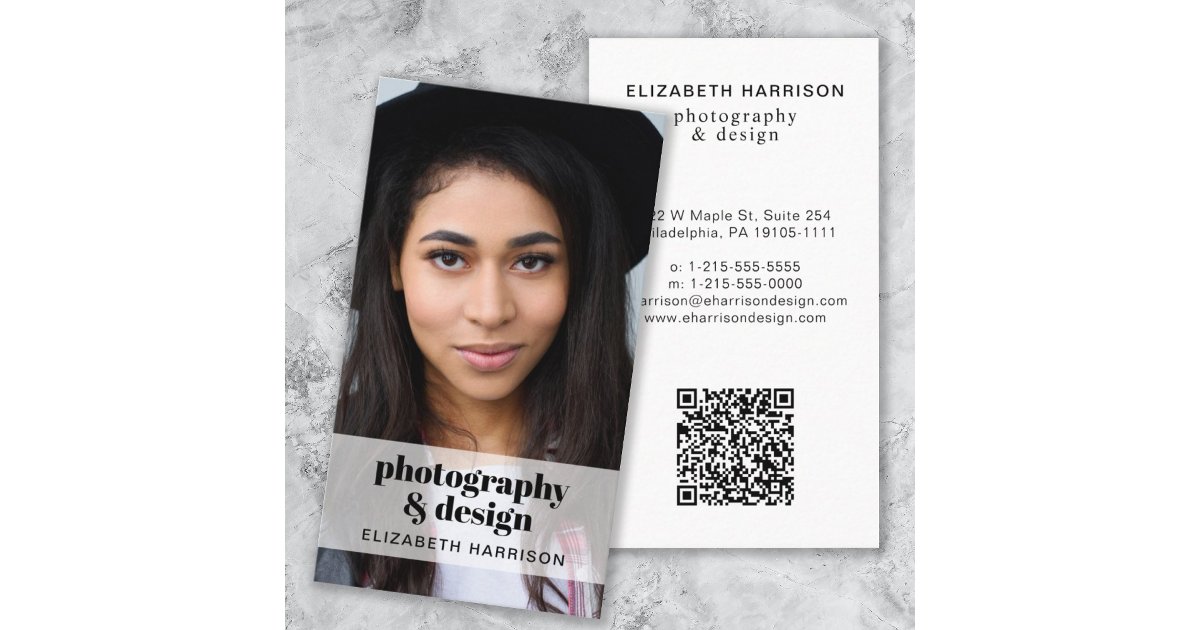 Professional Photo QR Code Business Card | Zazzle