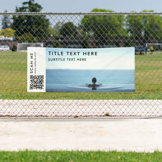 Professional Photo QR Code Travel & Accommodation Banner | Zazzle