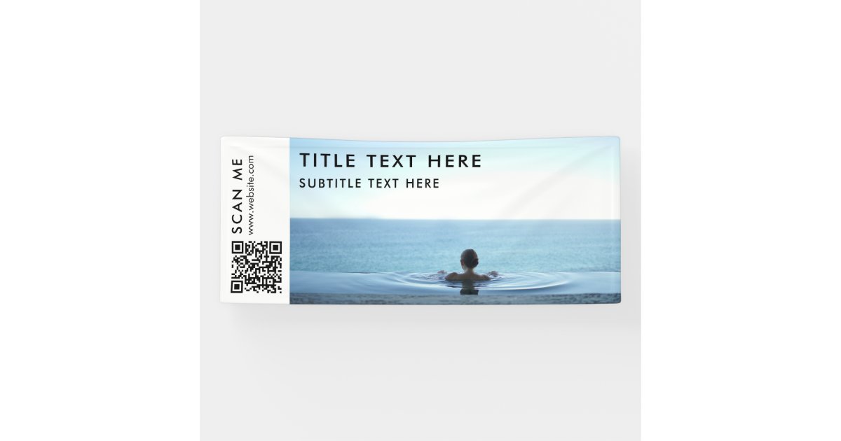 Professional Photo QR Code Travel & Accommodation Banner | Zazzle