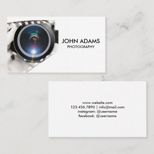 Professional Photographer Business Card | Zazzle