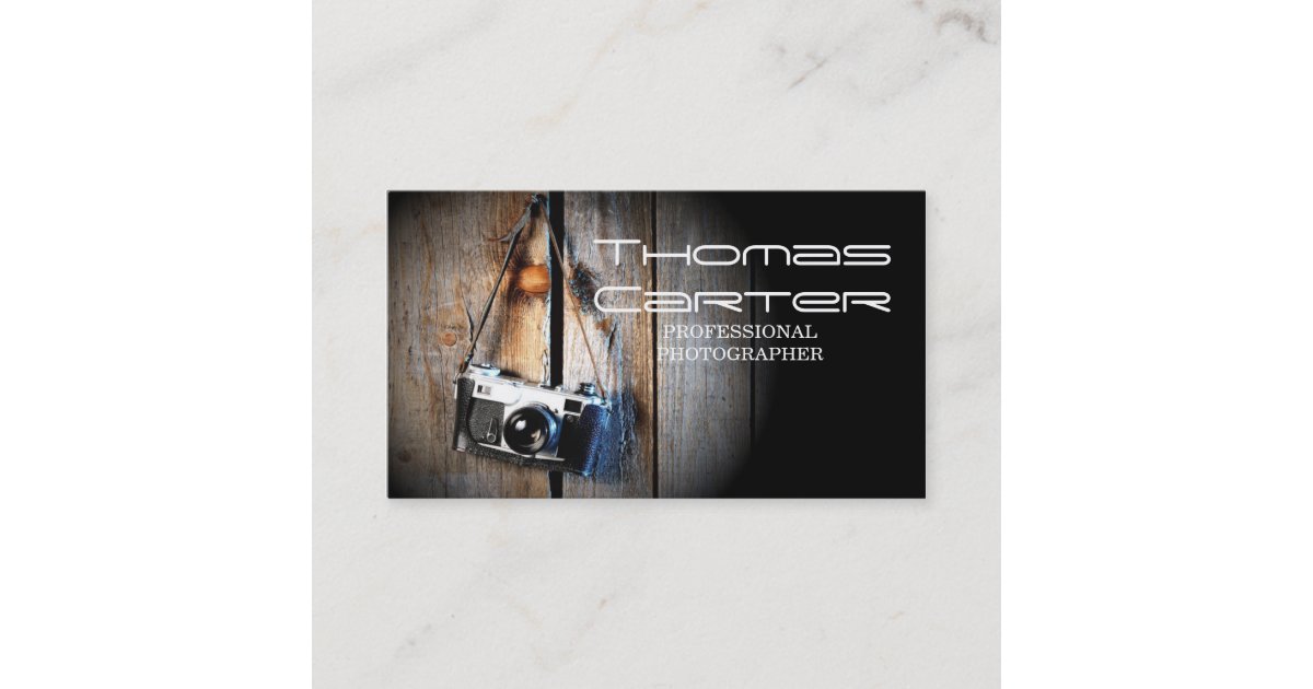 Professional Photographer Camera Photo Card | Zazzle