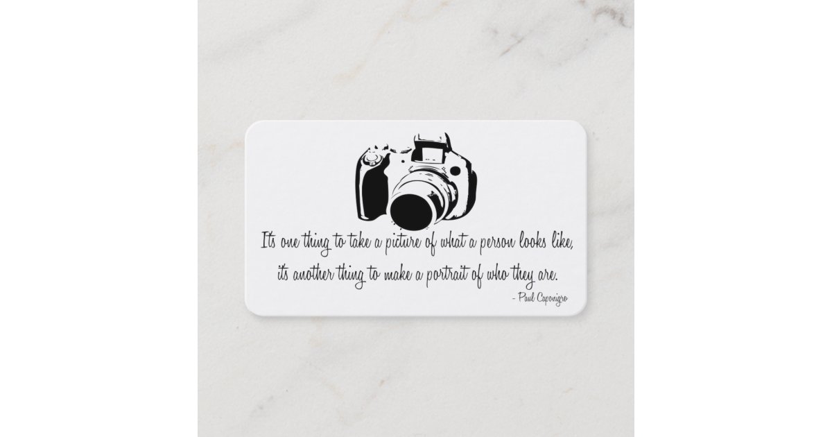 Professional Photographer Quote Business Card D2 | Zazzle