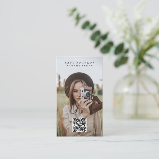 Professional Photography QR Code Social Media Business Card | Zazzle