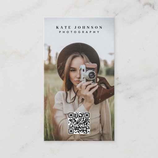 Professional Photography QR Code Social Media Business Card | Zazzle