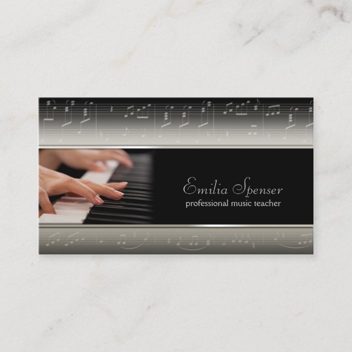 Professional Piano Music Teacher Card | Zazzle.com