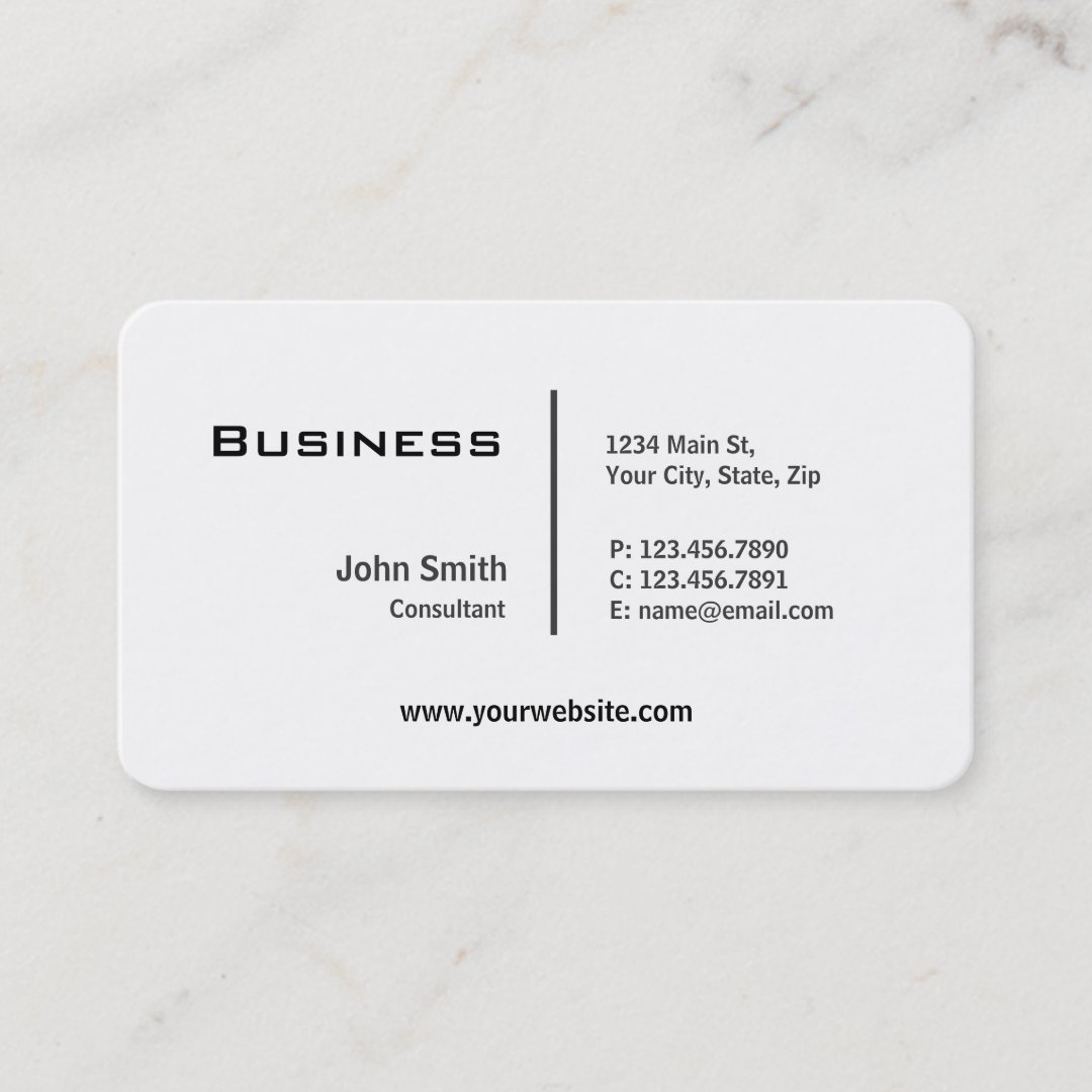 Professional Plain Elegant Modern Rounded Corners Business Card | Zazzle
