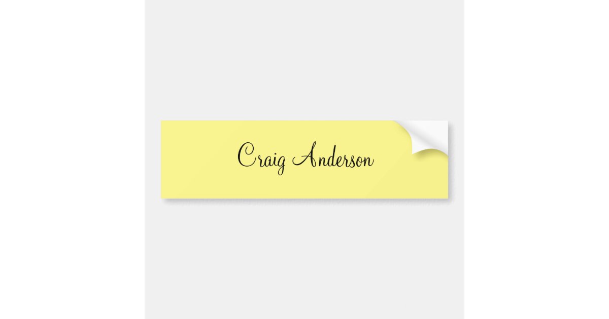 Professional Plain Modern Elegant Light Yellow Bumper Sticker | Zazzle