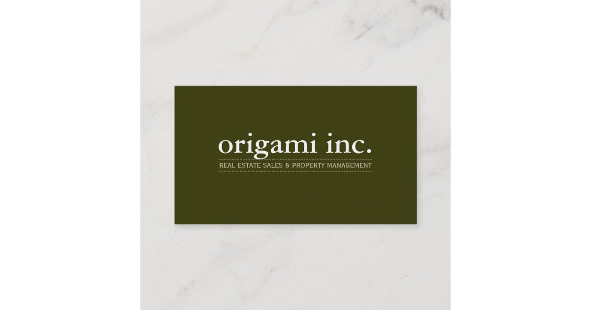PROFESSIONAL plain modern simple smart olive green Business Card | Zazzle