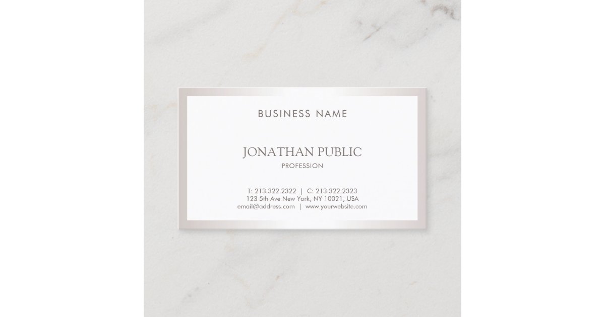 Professional Plain Simple Elegant Design Modern Business Card | Zazzle