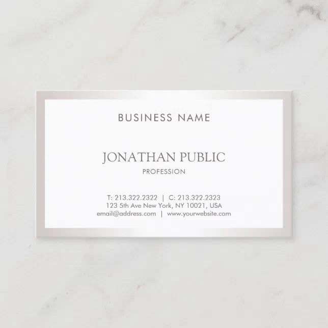 Professional Plain Simple Elegant Design Modern Business Card | Zazzle