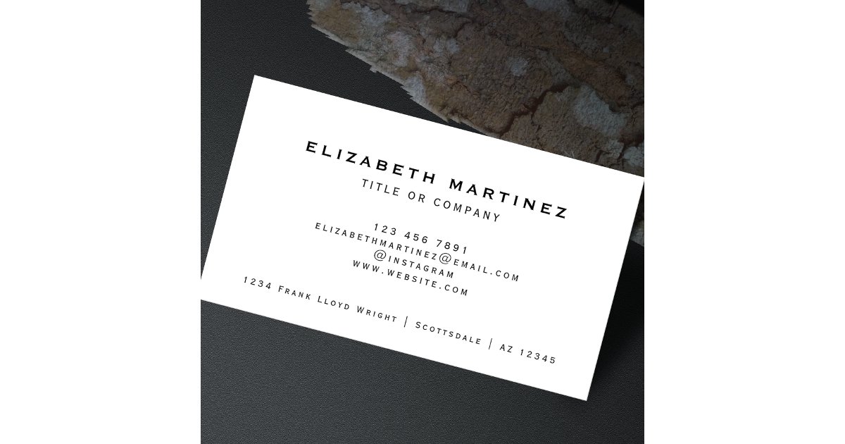 Professional Plain White Generic Design Simple Business Card | Zazzle