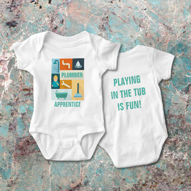 Professional Plumber Iconic Designed Baby Bodysuit | Zazzle