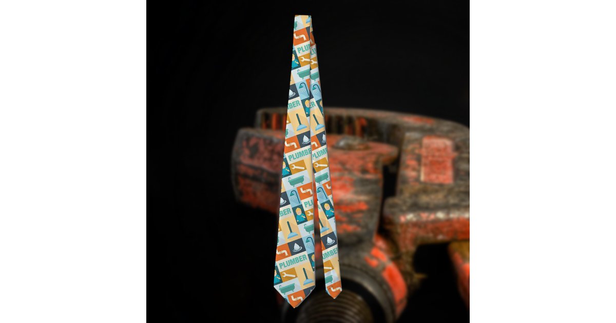 Professional Plumber Iconic Designed Neck Tie | Zazzle