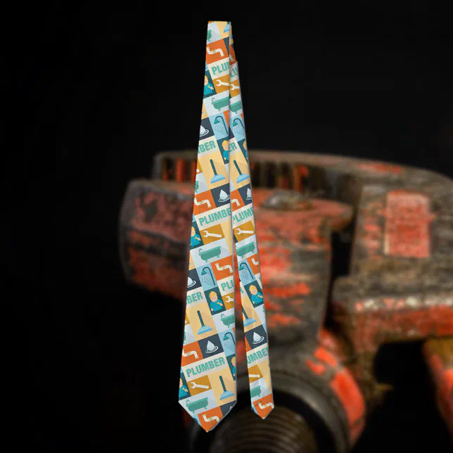 Professional Plumber Iconic Designed Neck Tie | Zazzle