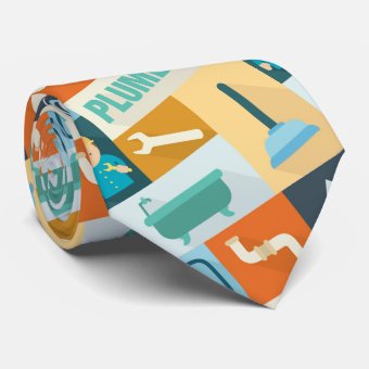 Professional Plumber Iconic Designed Neck Tie | Zazzle