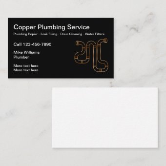 Professional Plumber Pipes Design Business Card | Zazzle
