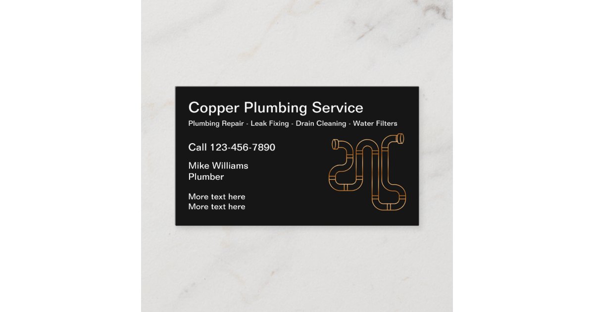 Professional Plumber Pipes Design Business Card | Zazzle