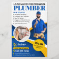 Professional Plumber Plumbing Contractor Blue Flyer | Zazzle