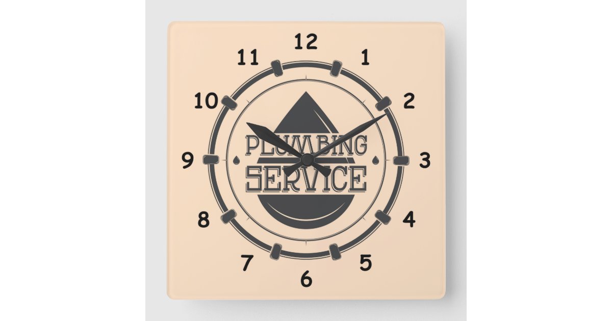 Professional Plumber Service Square Wall Clock | Zazzle