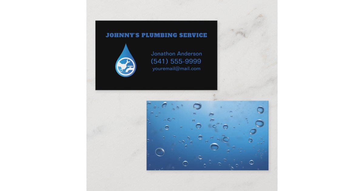 Professional Plumbing Service Water Plumber Busine Business Card | Zazzle