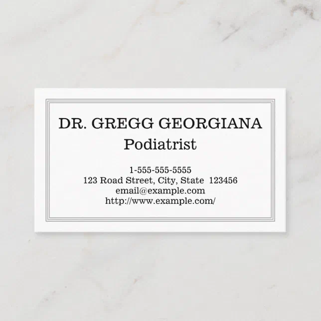 Professional Podiatrist Business Card | Zazzle