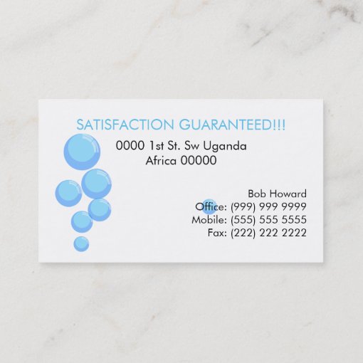 Professional pool cleaning business card | Zazzle