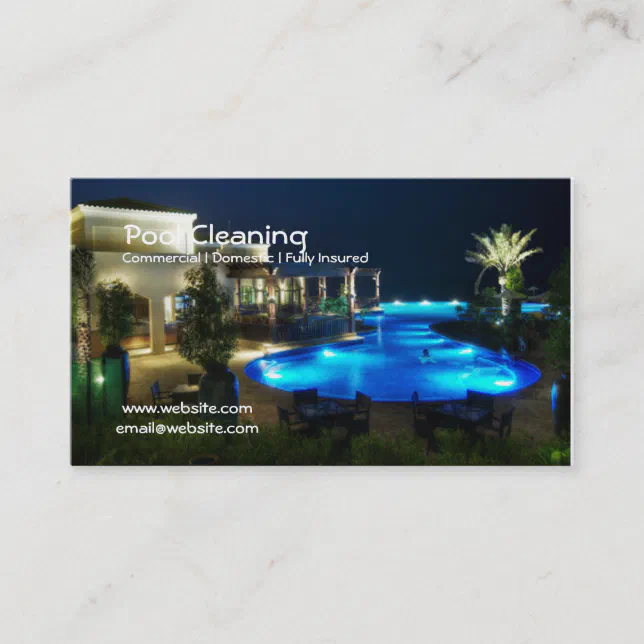 Professional pool cleaning business card | Zazzle