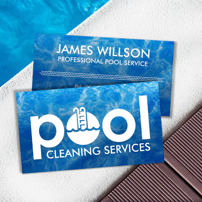 Professional Pool Cleaning Services Business Card | Zazzle