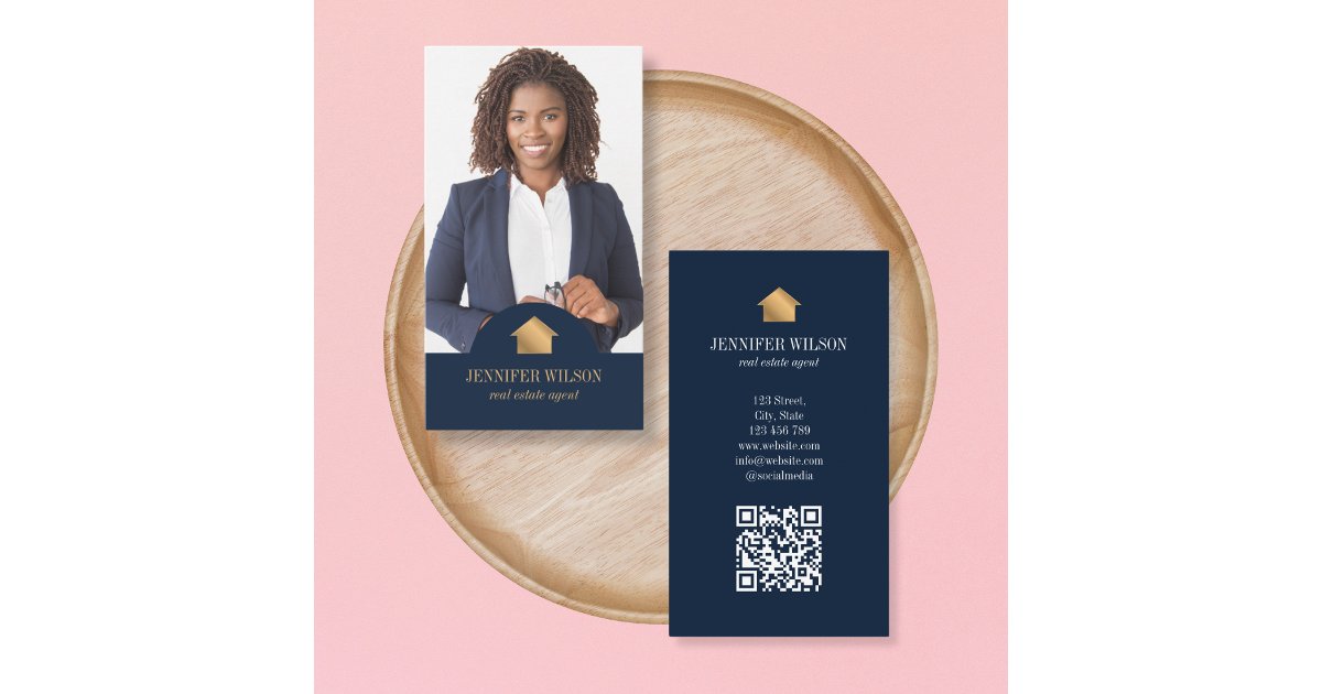 Professional Portrait Real Estate Agent Realtor QR Business Card | Zazzle