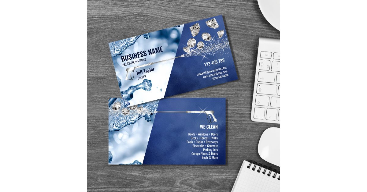 Professional Pressure Washing Power Washing Busine Business Card | Zazzle