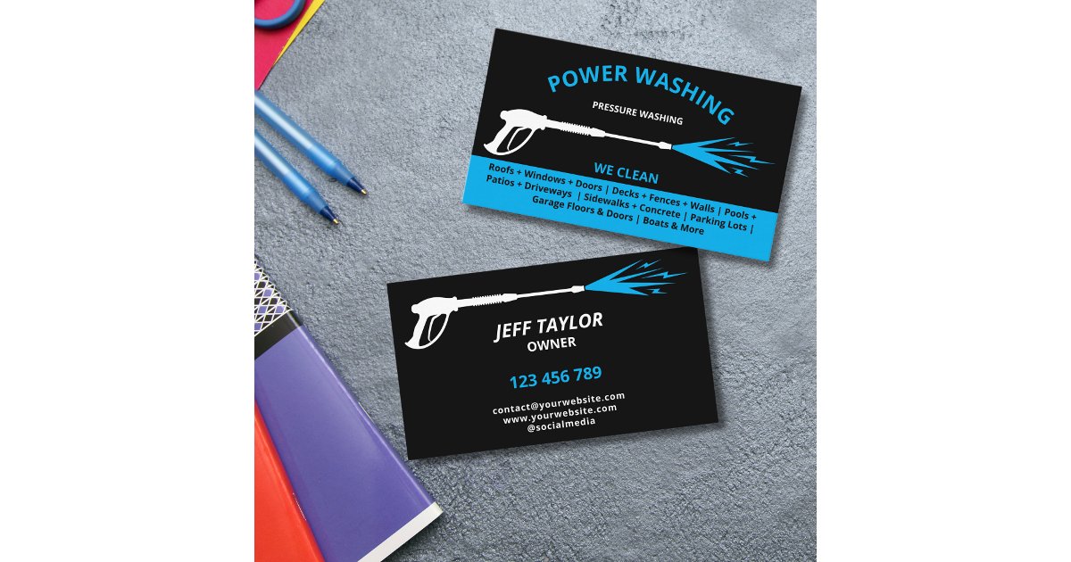 Professional Pressure Washing Power Washing Business Card | Zazzle