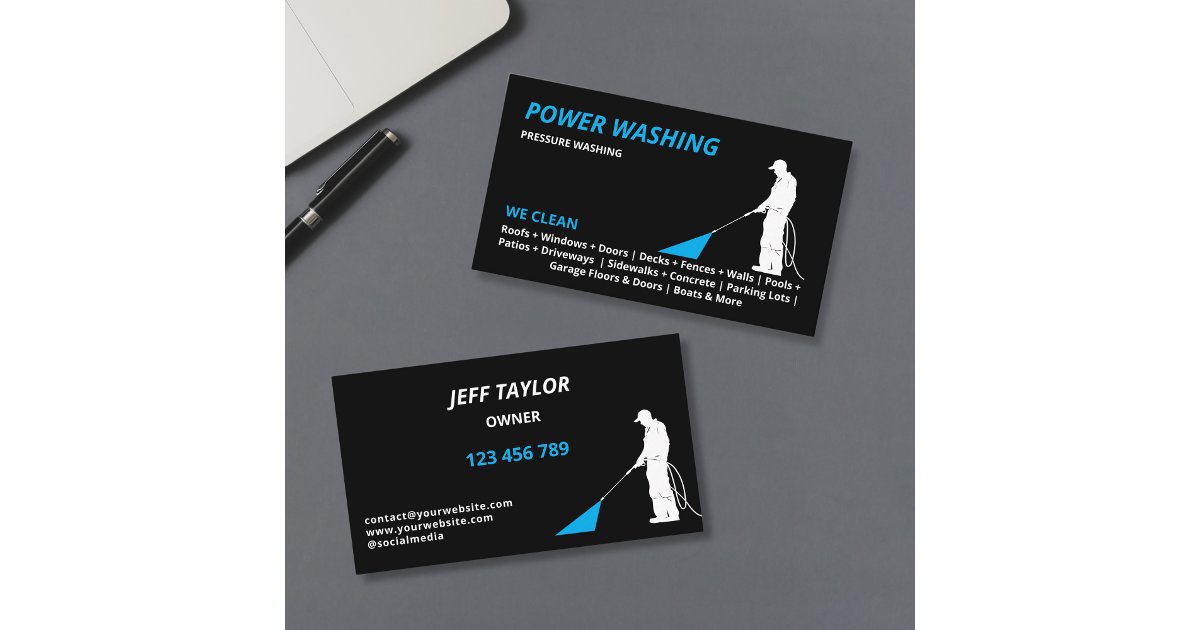 Professional Pressure Washing Power Washing Business Card | Zazzle
