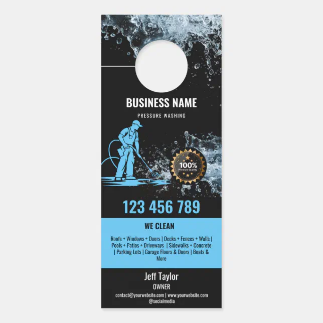 Professional Pressure Washing Power Washing Roof Door Hanger | Zazzle