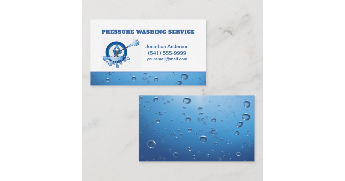 Professional Pressure Washing Service Business Card | Zazzle