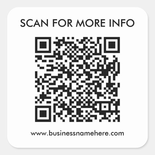 Professional QR Barcode Square Sticker | Zazzle.com