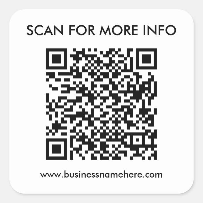 Professional QR Barcode Square Sticker | Zazzle.com
