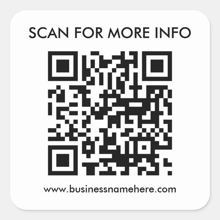 Professional QR Barcode Square Sticker | Zazzle