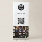 Professional QR Code Business Logo Photo Retractable Banner | Zazzle