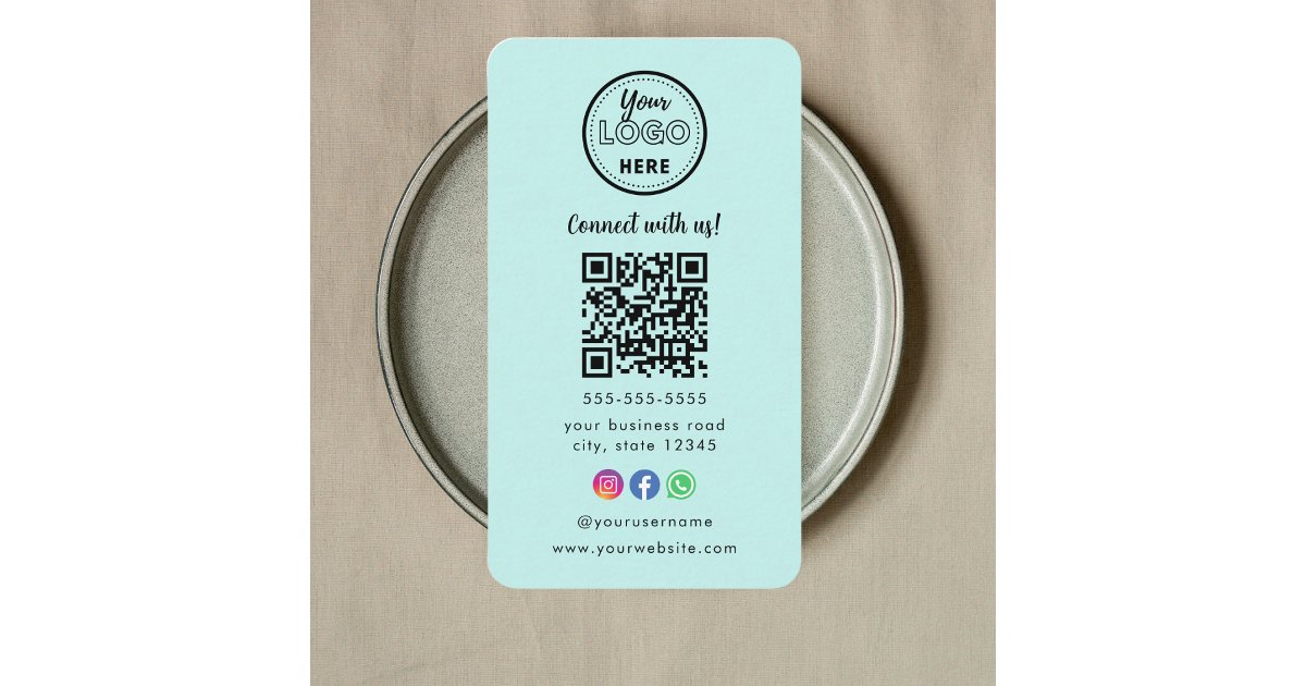 Professional Qr Code Instagram Facebook Logo Business Card | Zazzle